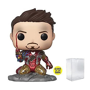 PX Previews Exclusive Pop Endgame: I Am Iron Man Glow in The Dark #580 Vinyl Figure Deluxe (Bundled with EcoTek Protector Box)