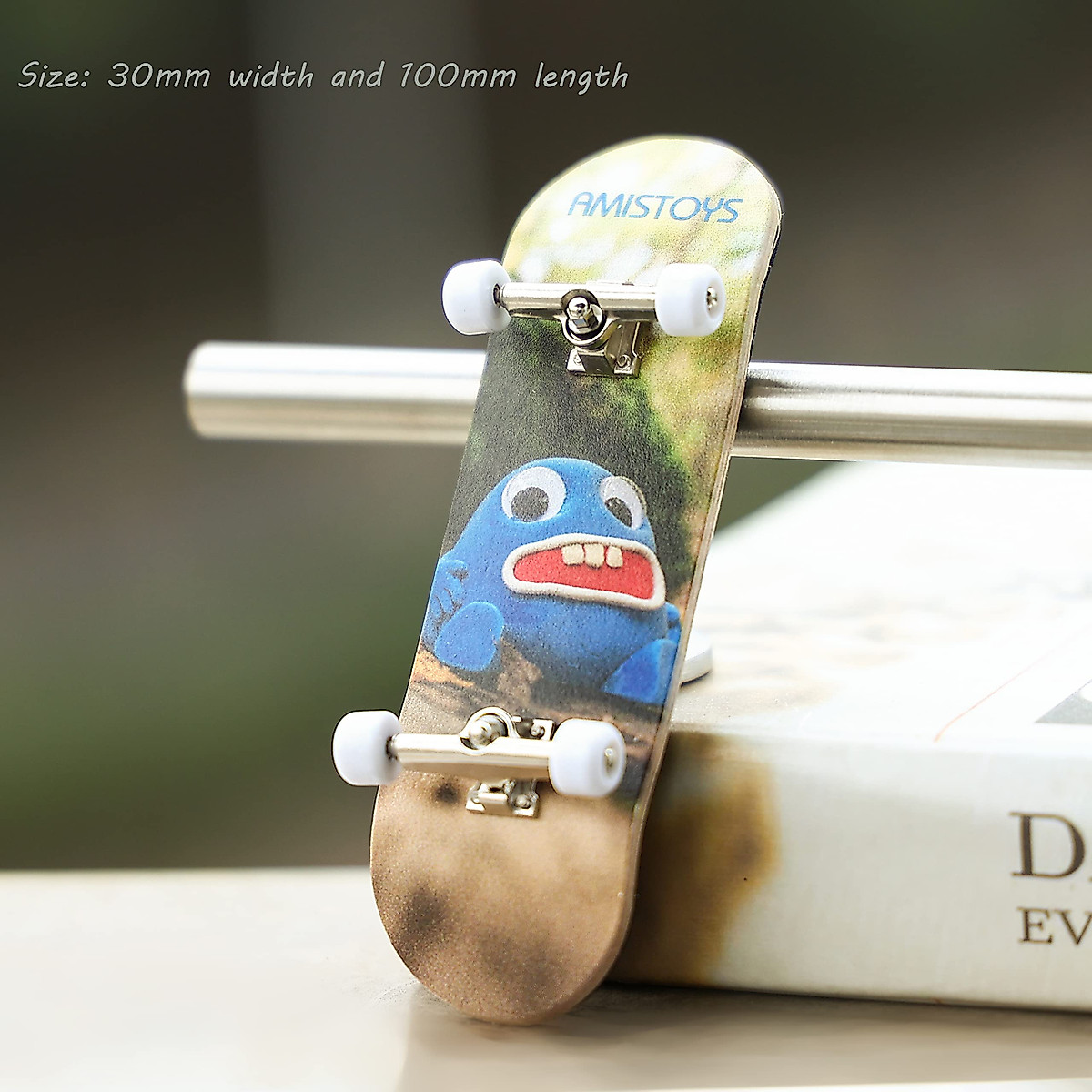 AMISLABTOYS Wood Finger Skateboard Professional Fingerboards Mini Skateboards for Fingers Adults and Teens,1pack 30mm*100mm