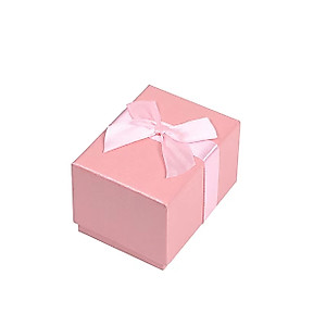 RONGWIN Bubblegum Necklace For Little Girls Chunky Beads Necklace Bow Pendant Jewelry For Princess Party Dress Up Pretend Play Jewelry Set Party Favor Gifts With Gift Box (Pink Bow D)