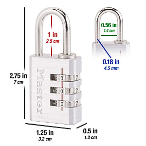 Master Lock 630D Set Your Own Combination Lock, Aluminum, 1-3/16 in. Wide