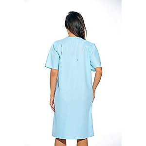 8511-Royal-S Dreamcrest Short Sleeve Duster / Housecoat / Women Sleepwear,Royal,Small