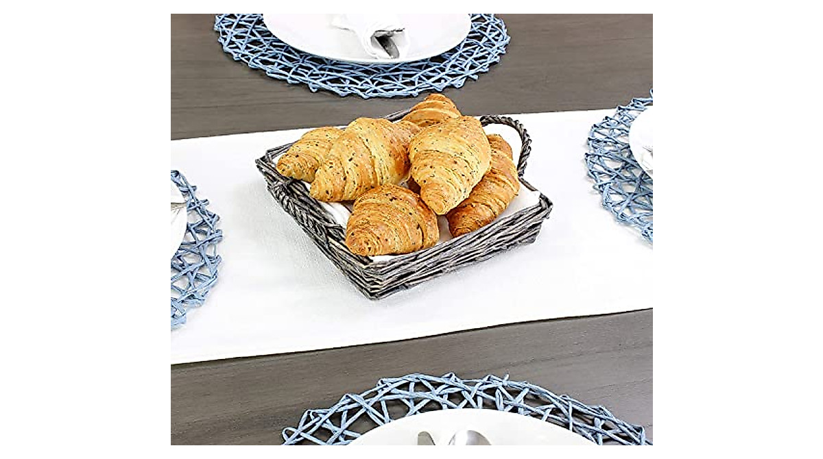 AuldHome Rustic Willow Basket Trays - Set of 3 for Stylish Home Decor