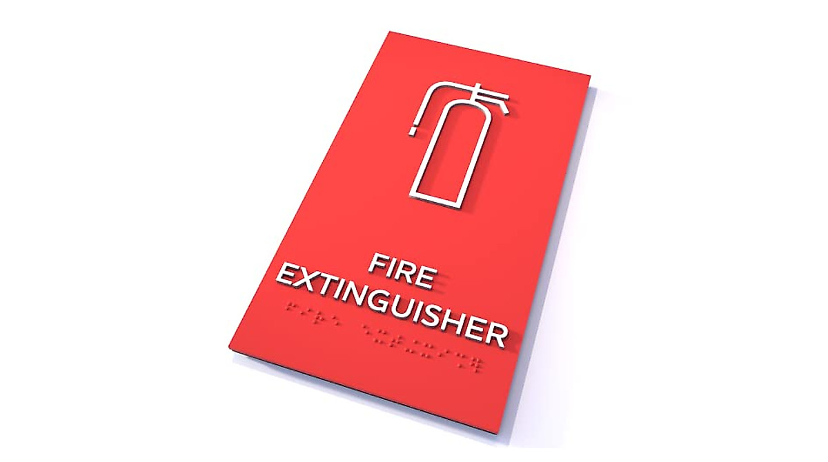 ADA Compliant Fire Extinguisher Sign with Braille