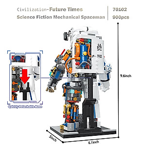 JMBricklayer Space Astronaut Building Sets for Teen Boys Girls Adult 70102, Flexible Space Toys, Cool Collectible Build and Display Spaceman Model with Display Stand, Christmas Birthday Gifts