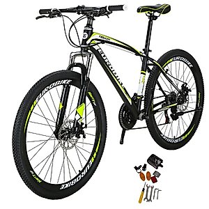 EUROBIKE Mountain Bike 27.5 for Men and Women 17'' Frame Adult X1 Off Road Bicycle(Yellow)