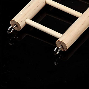 Hamster Toy Parrot Bird Mini Wood Ladder Wooden Squirrel Hamster Climbing Ladder Funny Small Pet Playing Toy (Seven Ladders)