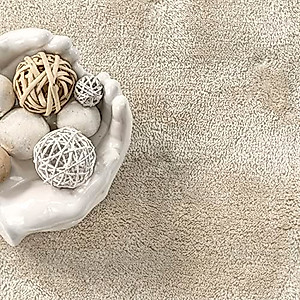 nuLOOM 4' Round Cozy Plush SuperiorWash Area Rug, Machine Washable, Non-Slip, Soft Fluffy Shag Carpet for Living Room Bedroom Kids Room Nursery Home Decor, Loni Cream