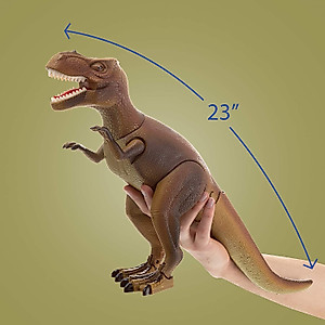 Advanced Play Dinosaur Trex Toy Realistic Walking Tyrannosaurus Rex Multifunction RC Trex Toy Figure with Roaring Spraying Function Good Dinosaur Toys for Boys Girls Ages 3 Plus