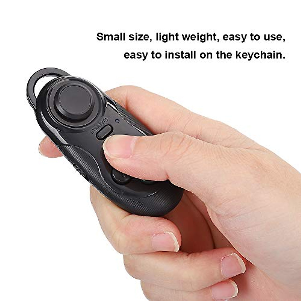 Mini VR Remote Controller, Wireless Bluetooth Gamepad, Mobile Phone Selfie Camera Shutter, Flip E Book/PPT/Nook Page, for VR Headset, Phone, TV Box, etc (Black)