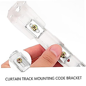 VOSAREA 6pcs Curtain Fixing Accessories Ceiling Track Ceiling Mount Metal Brackets Metal Stand Metal Shower Curtain Hooks Curtain Rods Holders Shower Curtain Holders Curtain Fixing Tools