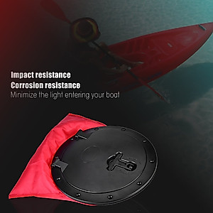 Kayak Boat Hatch Cover, Deck Plate Kit Including 8 Inch Hatch Cover Red Water-Resistant Storage Bag and 8 Pcs Compatible Screws for Fishing Sailing