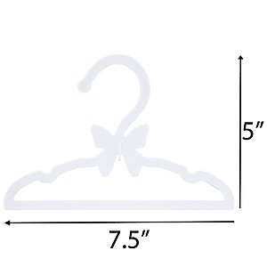 Doll Clothes Hangers for 18" Dolls -Set of 12 White Butterfly Hangers- Unique Design American Outfit Accessory Coat Hangers, Holds Shirt, Pants, Skirt - Gifts for Girls Kids Birthday