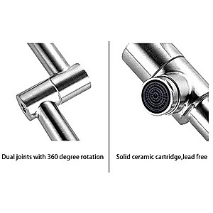 Pot Filler Faucet,Stainless Steel Wall Mount Pot Filler,Wall Mount Pot Filler Kitchen Faucet,Folding Stretchable with Single Hole Faucet