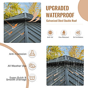 Domi 12' x 12' Hardtop Gazebo Permanent Aluminum Metal Gazebo with Galvanized Steel Double Roof Canopy, Curtains, and Netting for Patio, Backyard, Deck, Lawn