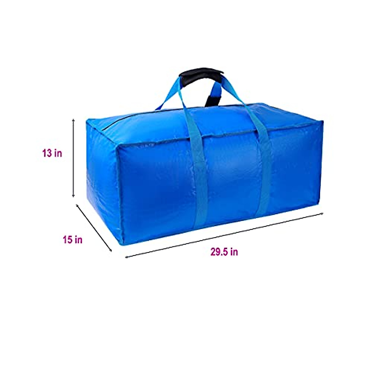 BEISUOSI Moving & Storage Bags - Heavy Duty Extra Large with zipper, Clothes Storage, Blue Space Saver bag 3psc