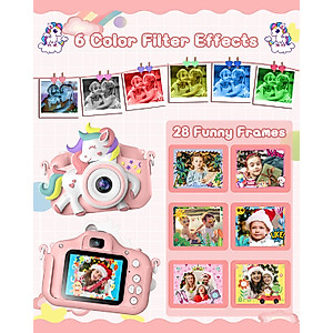 Kids Camera for 3-8 Years Old Toddlers Childrens Boys Girls Selfie Camera 20.0 MP HD 1080P IPS Screen Dual Digital Toy Camera for Kids Christmas Birthday Gifts