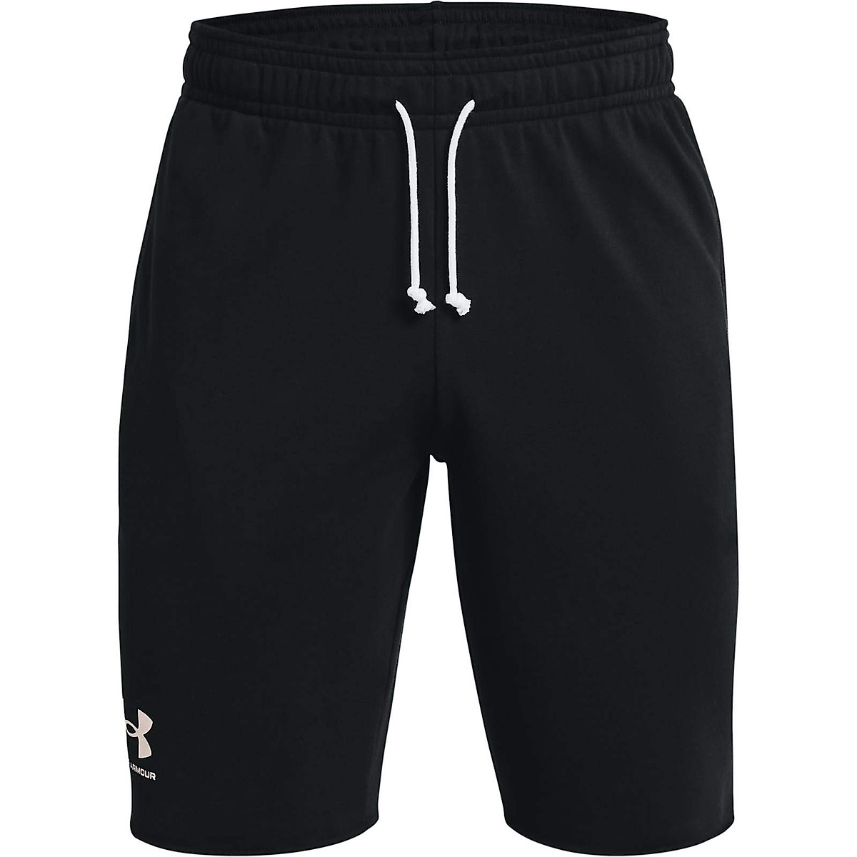 Under Armour Mens Rival Terry Shorts , Black (001)/Onyx White , Large