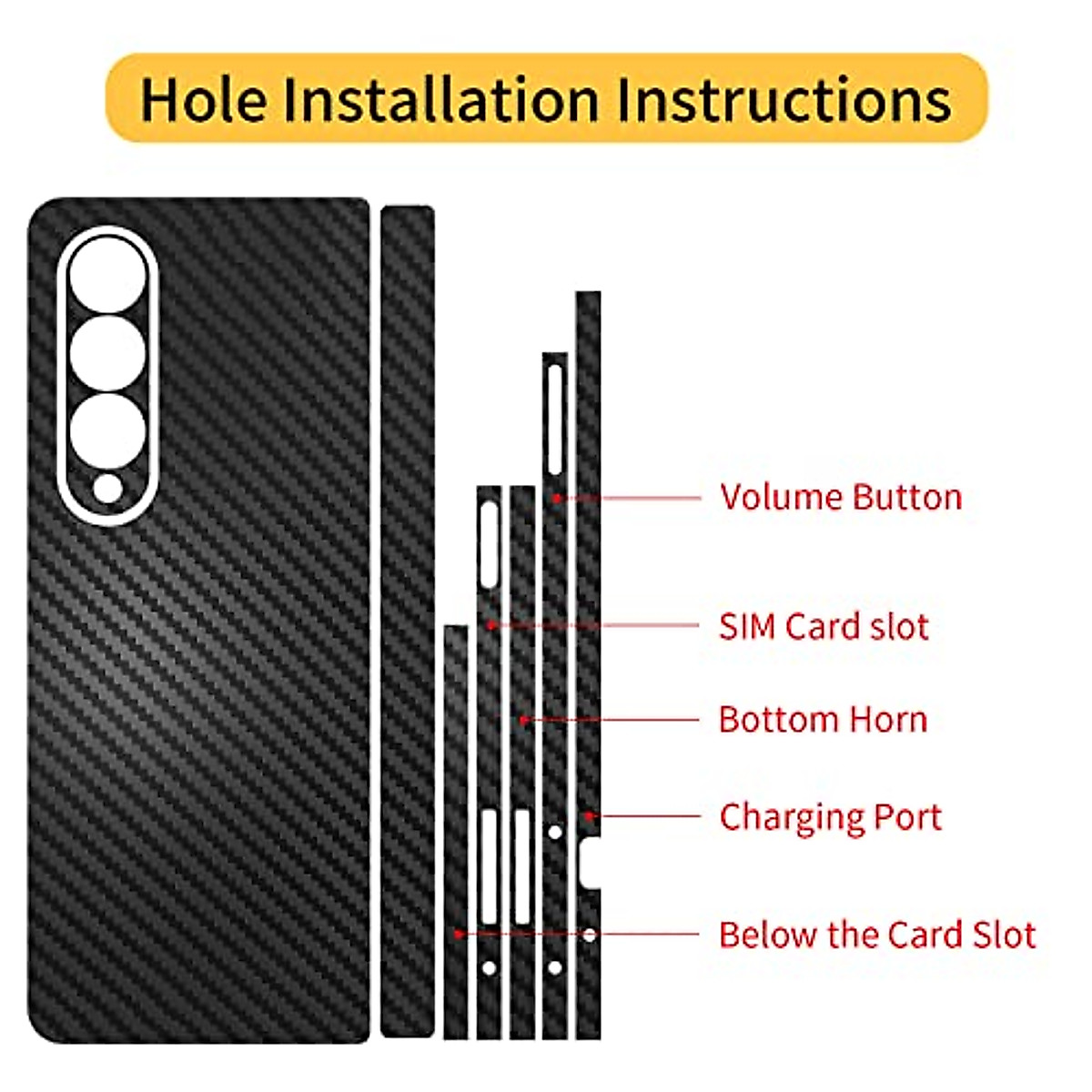 2 Pack for Samsung Galaxy Z Fold 4 Phone Sticker Skin Wrap 3M Vinyl Ultra Thin Slim Ultralight Decal Glass Protector Film Protective for Back Side Borders Camera