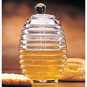 Prodyne Acrylic Honey Jar With Server, Off-white