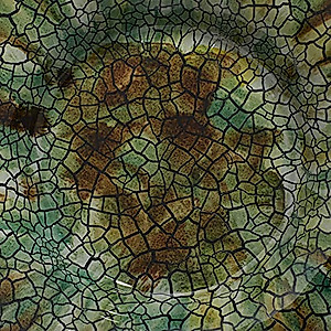 Deco 79 Glass Geometric Mosaic Inspired Charger with Stand, 18" x 18" x 2", Green