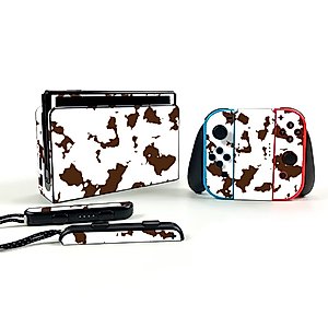 MightySkins Skin Compatible with Nintendo Switch OLED - Brown Cow | Protective, Durable, and Unique Vinyl Decal wrap Cover | Easy to Apply, Remove, and Change Styles | Made in The USA