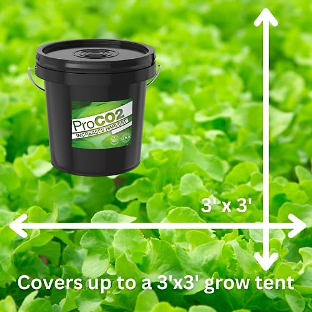 CO2 for Indoor Grow Tent - Ready to Use - Carbon Dioxide Boost for Indoor Grow Rooms - from Sprouting to Vegetative Growth Through Flowering - One XL Bucket Covers up to an 3'x3’ Tent