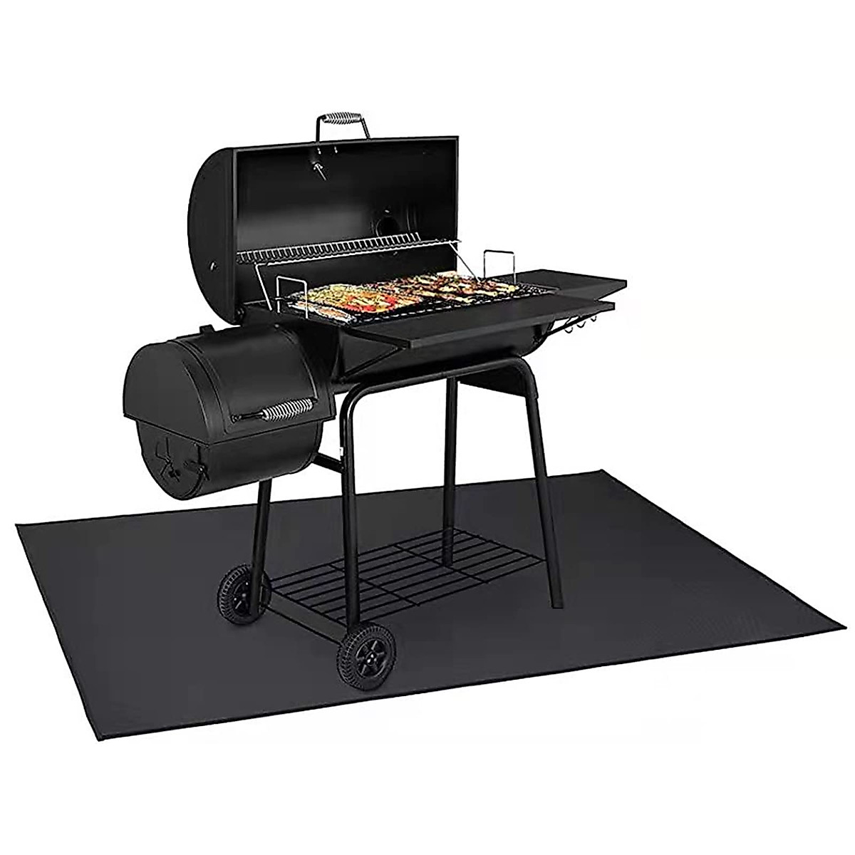 60 × 36 Inches Fire Resistant Mat for Fireplace, Rectangular Hearth Rugs for Fireplaces Fire Resistant, Floor Protective Rug for Indoor Outdoor, Reusable Under Grill Mat, Durable Fireproof Mat