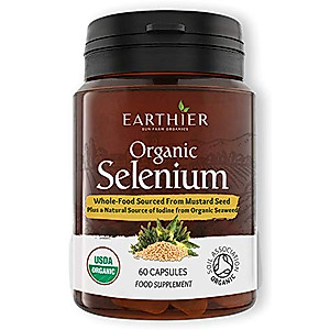 Organic Selenium 200 mcg with Iodine and Silica All from Certified Organic Whole Foods - Two Month Supply