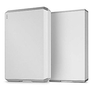 LaCie Mobile Drive, 2 TB , External Hard Drive HDD – Moon Silver, USB-C USB 3.0, With Rescue Services (STHG2000400)