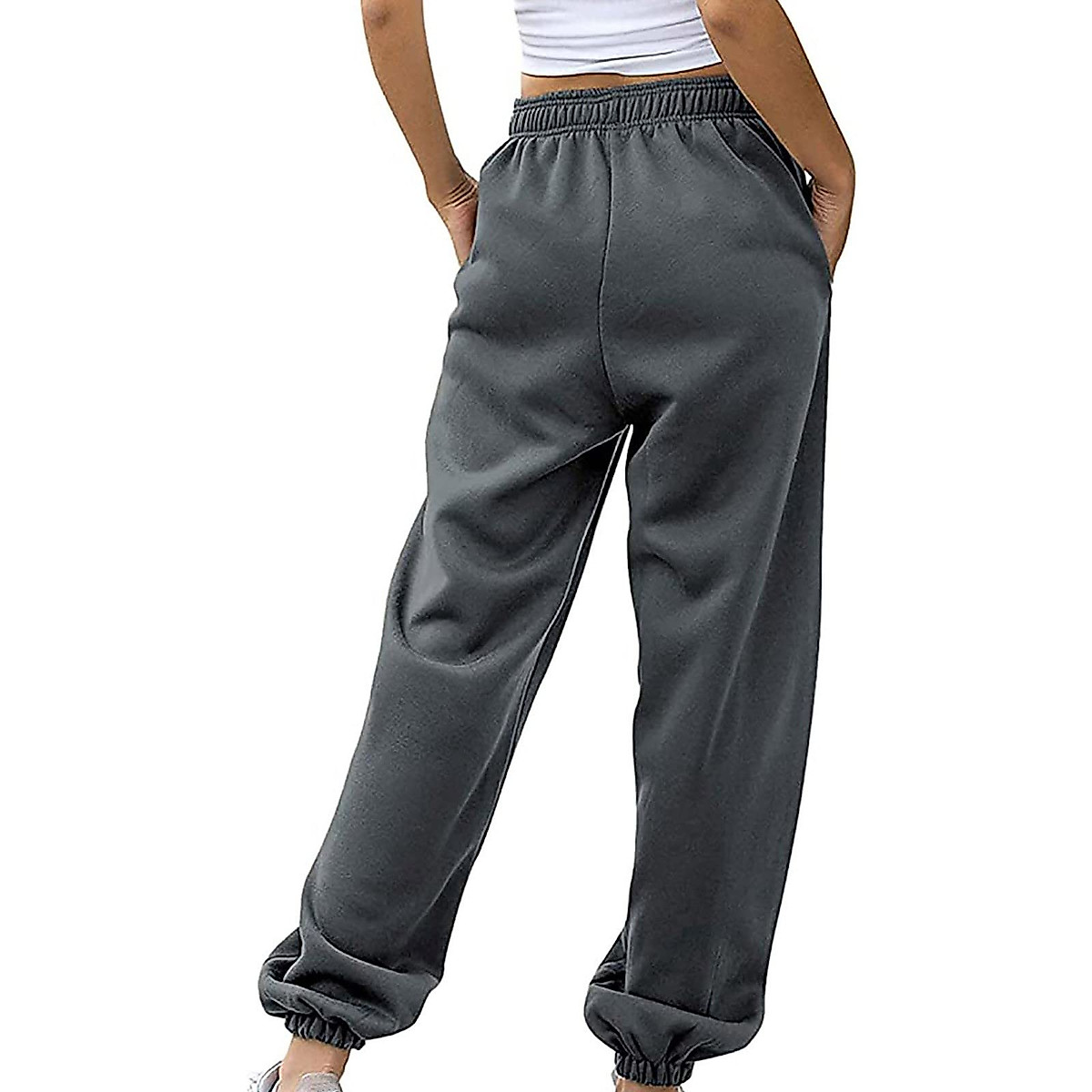 Sweatpants Women Wide Leg Sweatpants for Teen Girls,Women's High Waisted Joggers Summer Workout Baggy Yoga Pants Cinch Bottom Trousers Holiday Deals