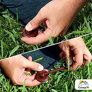 Camp'N - 8 Pack 6" Patio Rug Stakes-Low Profile High Strength Rust Proof ABS - Used for Rugs, Tents, Tarps, RV Mats