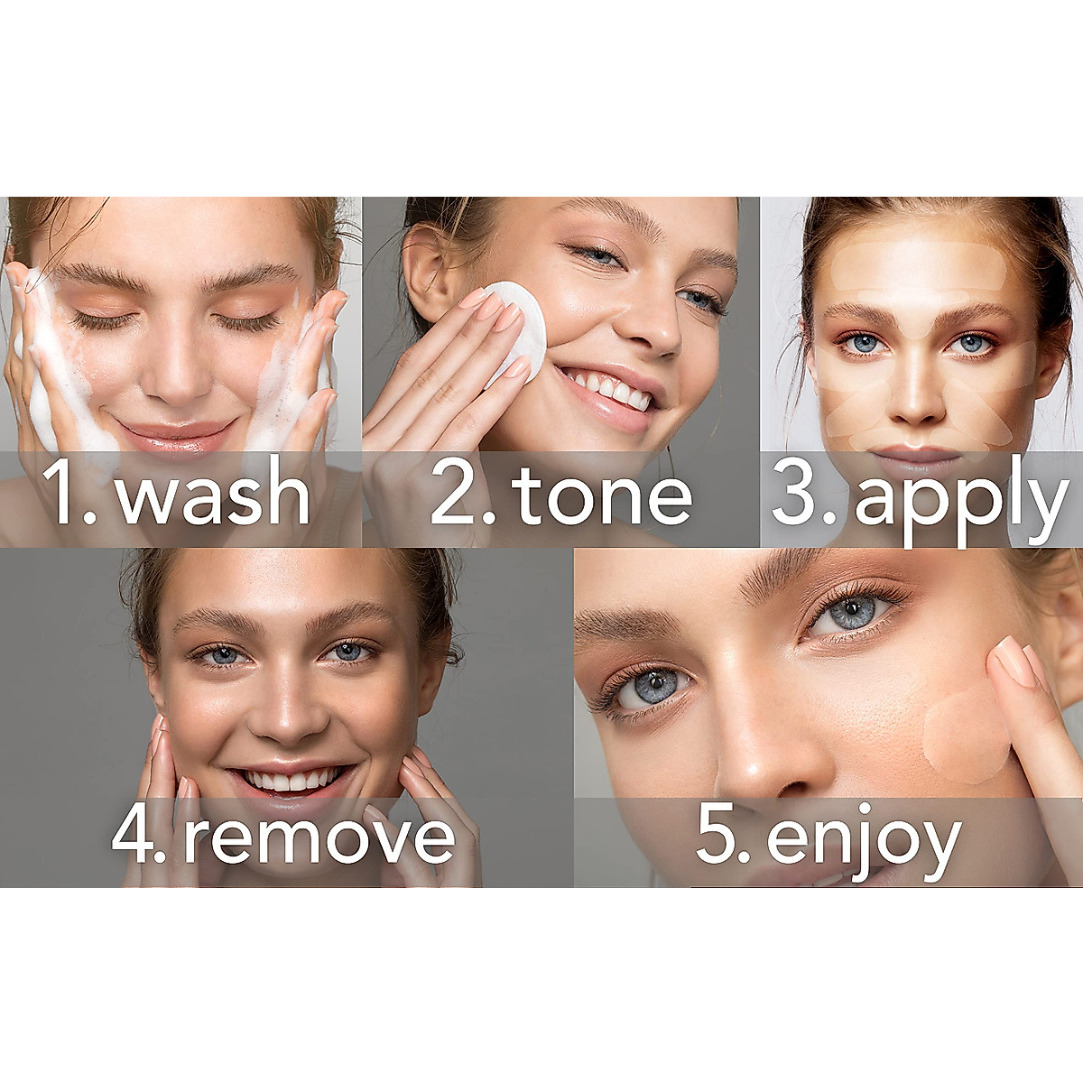 Smoothies Silicone Gentle Wrinkle Patches – Facial Patches for Forehead, Elevens, Crows Feet, and Lip Lines, 56 Count per Box – Made in the USA