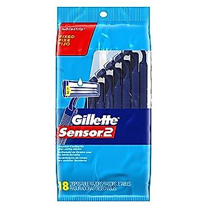 Gillette Sensor2 Disposable Razors for Men, Water Activated Lubrastrip to Help Avoid Skin Irritation, 18 count