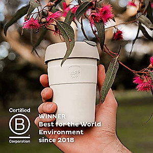 KeepCup Thermal - Vacuum Insulated Reusable Coffee Cup with Splashproof Sipper Lid | M 12oz/340ml - Black