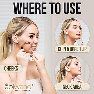 Epiwand Facial Hair Remover Spring Threading Tool - Our Women’s Facial Epilator Coil Removes Peach Fuzz, Chin, Cheek, Neck, Mustache and Upper Lip Hair Quickly - How To Use Instructions in Box