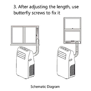 ASKAWTE 2PCS Air Conditioner Window Sealing Plate,Portable Air Conditioner Window Vent Kit, Adjustable Length Portable Ac Vent Kit, Window Slide Kit Plate for Portable Air Conditioner