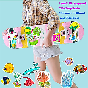 Summer Beach Stickers Ocean Animal Stickers Combo 100 PCS, Vinyl Waterproof Ocean Theme Stickers Bulk for Kids Teens Adults, Cute Sea Animal Stickers for Water Bottle, Laptop, Surfboard, Luggage