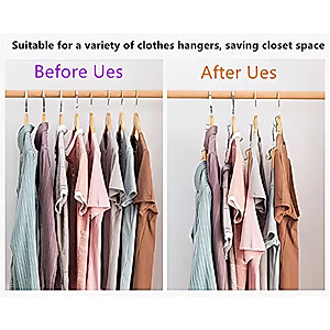 HUAFEI 80 Pcs Clothes Hanger Connector Hooks, Plastic Hanger Hooks for Closet Space Savers Hangers and Family or Clothing Shop ，Cascading Hooks for Hangers (White, 80), 2.16 x 0.79 x 1.2 inches