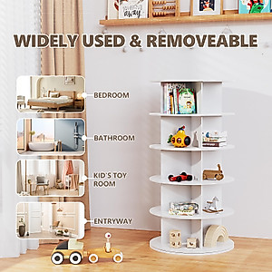 Slumber Castle Rotating Shoe Rack Tower, 7 Tier Revolving Shoe Rack, 360° Spinning Shoe Rack for Closet, Vertical Shoe Tower Organizer, Easy to Assemble Closet Organizers and Storage for Handbag,Shoe