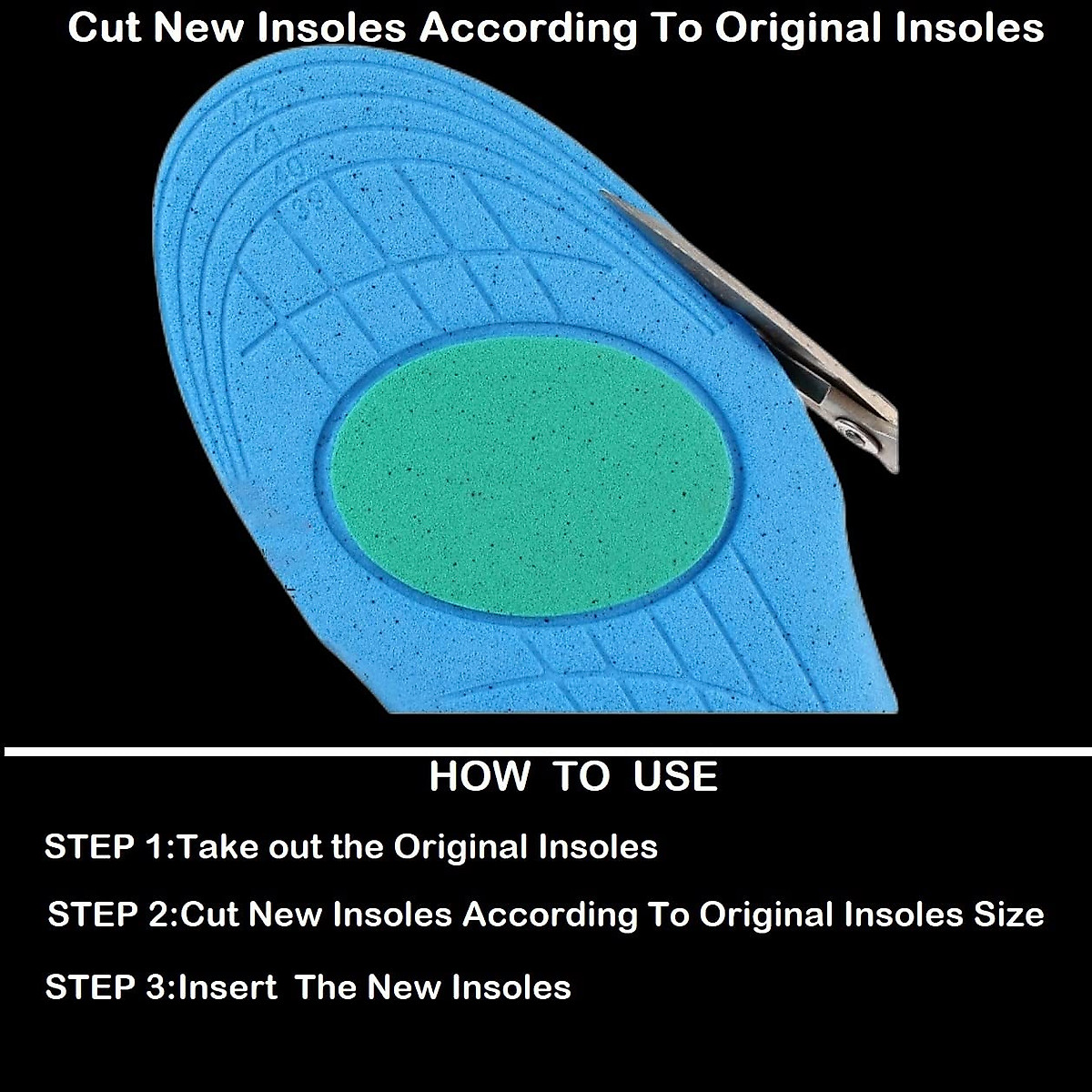 2 Pair -Shoe Inserts for Mens Womens Kids Replacement Insoles for Work Boots Sneaker, Cushion Shock Absorbing Comfort Breathable Inner Soles (Women 10-12 Men 9-11)