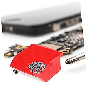 VILLFUL 5pcs Warehouse Parts Box Oblique Garage Hanging Stacking Containers Warehouse Storage Bins Hardware Storage Rack Parts Storage Organizer Warehouse Shelving Stackable Bins Abs Red