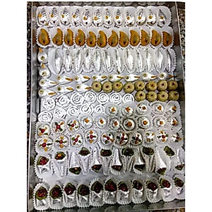 GLC Gold Leaf Silver Leaf, 99.9% Pure Silver Leaf Varakh Foils 50pcs 5'' x 3'' for Sweets Deco,Cake Baking,Chocolate,Supari,Serums,Ayurvedic Medicine,Decoration,Beauty Face Kits,Painting Art Crafts_