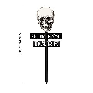 Pomobie Halloween Decorations Skull Head Yard Signs Yard Art Silhouette Yard Sign Stakes Decor Garden Garden Stakes Halloween Outdoor Statues Props Scary Holiday Home Lawn Party Supplies