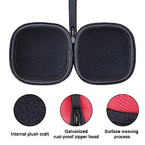 Portable Carrying Case Compatible for Powerbeats Pro Case Cover, ANKASI Hard Travel Protective Storage Cover Case Nylon Accessories Bag with Lanyard/for Beats powerbeats pro 2019 (Red)