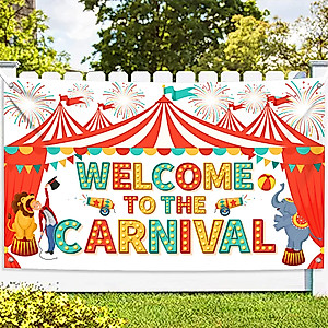 KatchOn, XtraLarge Welcome To The Carnival Banner - 72x44 Inch | Carnival Decorations for Carnival Theme Party Decorations | Carnival Games Decor for Circus Theme Party Decorations | Carnival Backdrop