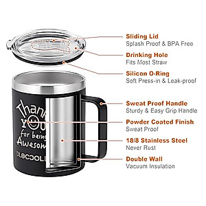 Thank You Gifts for Women, Coworkers Employee Appreciation Gifts, Xmas Holiday Gifts for Staff, You Are Awesome Thanksgiving Gift for Men Friends Funny Retirement Nurses Day Gifts Coffee Mug, Black