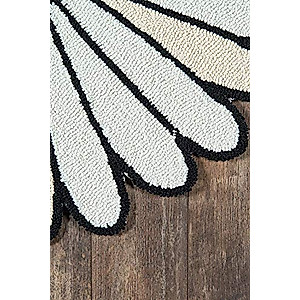 Novogratz by Momeni Rugs Cucina Daisy Round Kitchen Mat 4' x 4', Ivory