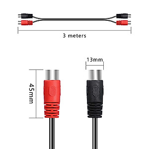 XMSJSIY Dual MIDI Cable Dual 5-Pin DIN MIDI to Dual 5 Pin DIN Cable Male to Male Musical Instrument Digital Interface OFC Wire for Digital Keyboards Synthesizers Audio Cable-10 Feet(3meter)