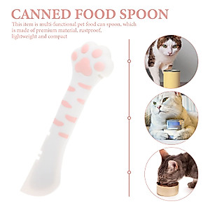 STOBOK Pet Food Can Spoon Cat Food Can Opener Universal Silicone Can Spoon Pet Wet Food Spoon Manual Can Opener (White)