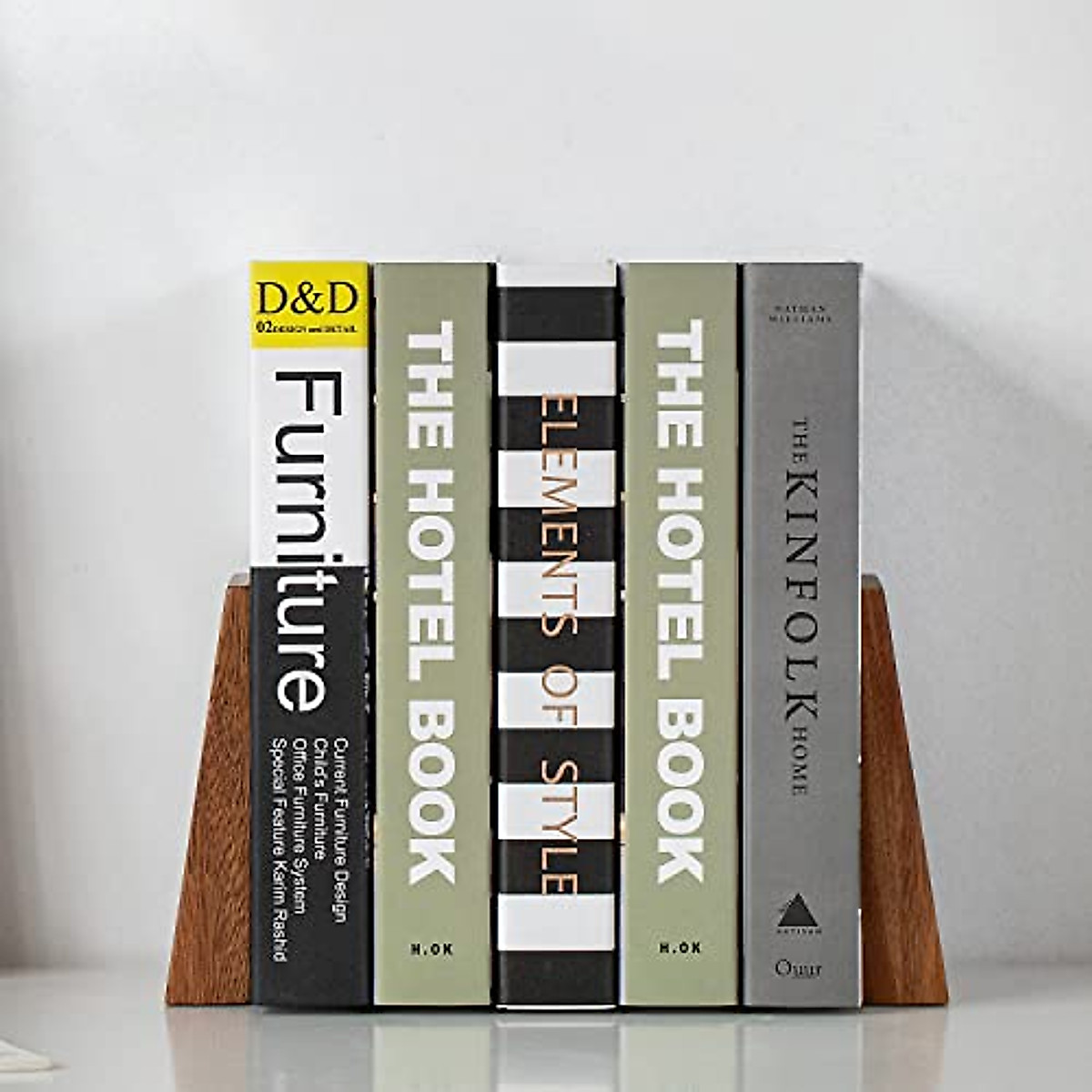 Muso Wood Book Ends, Thickened Wooden Bookends for Heavy Books, Creative Decorative Bookends for Shelves, Non-Skid Book Ends, Handmade Acacia Wood Bookends